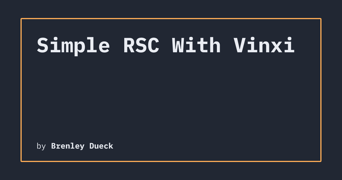 Simple RSC With Vinxi